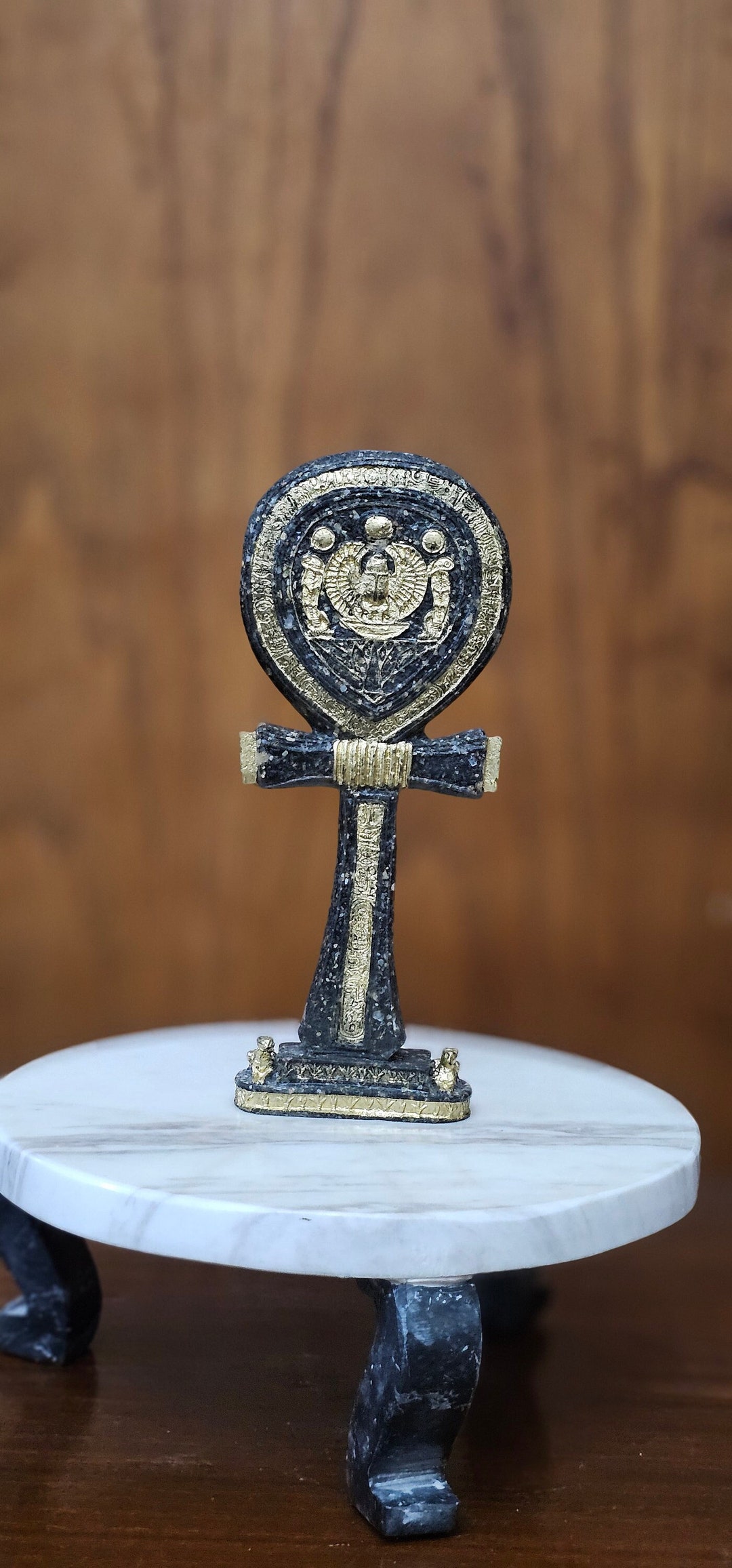 Egyptian Key of Life Symbol With Scarab Beetle From Granite Stone ...