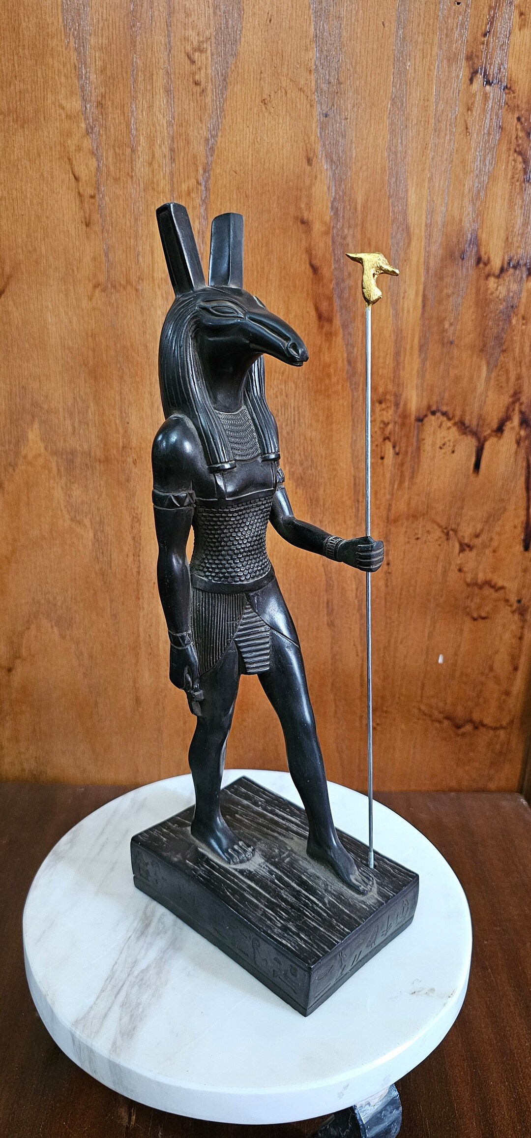 Egyptian God Seth Statue With Was Scepter , Handmade Egyptian Statue - Etsy