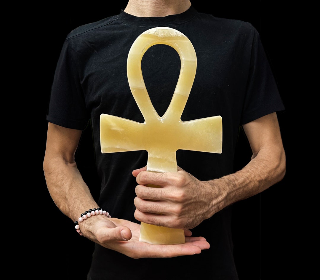 Large Egyptian Key of Life Symbol From Alabaster Stone , Handmade Ankh ...