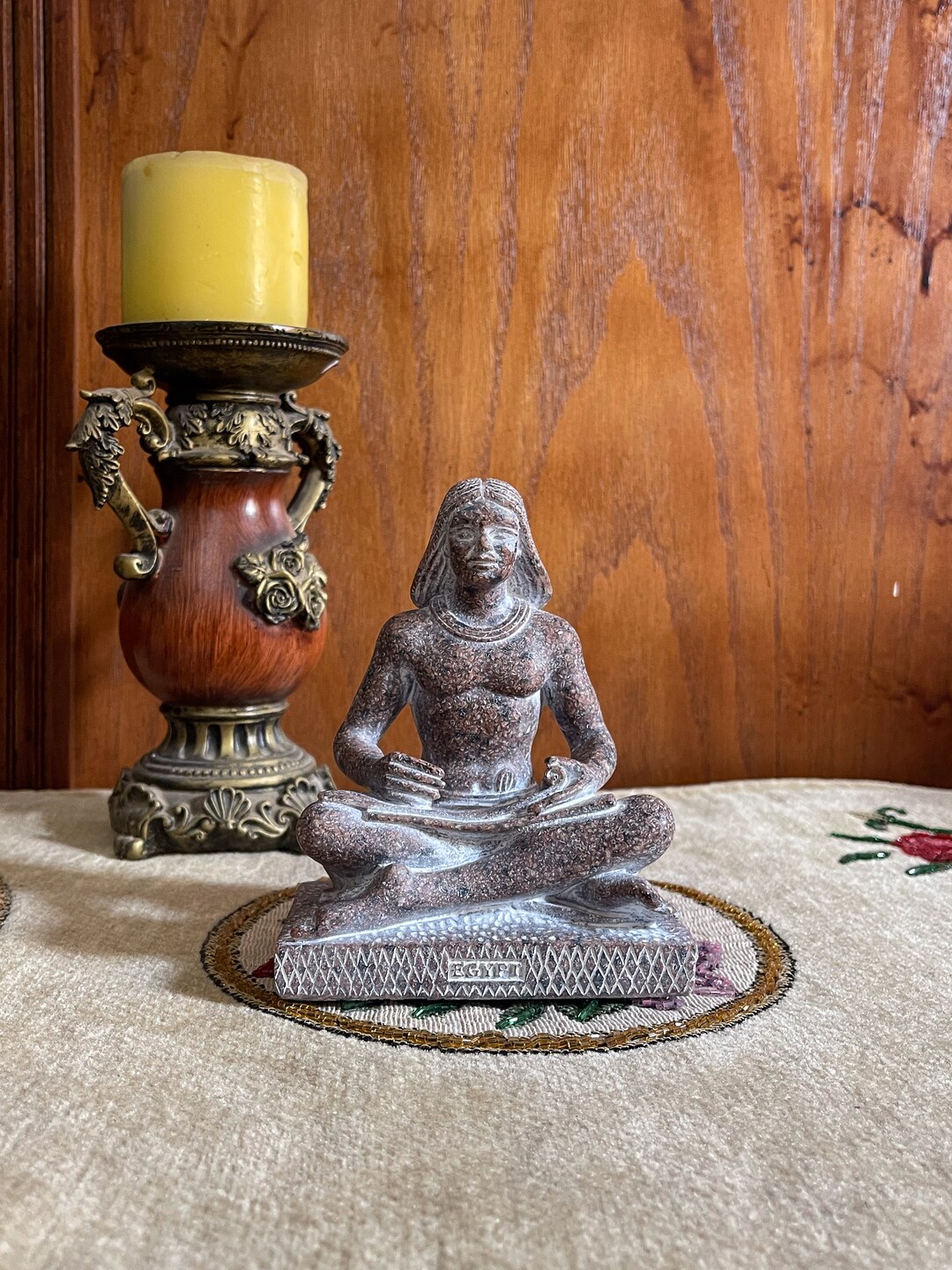 Manifest Egyptian Scribe Statue From Granite Stone With Unique - Etsy