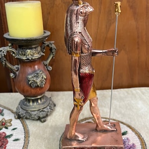Egyptian God RA Statue With Was Scepter Stick , Unique Eagle Statue - Etsy
