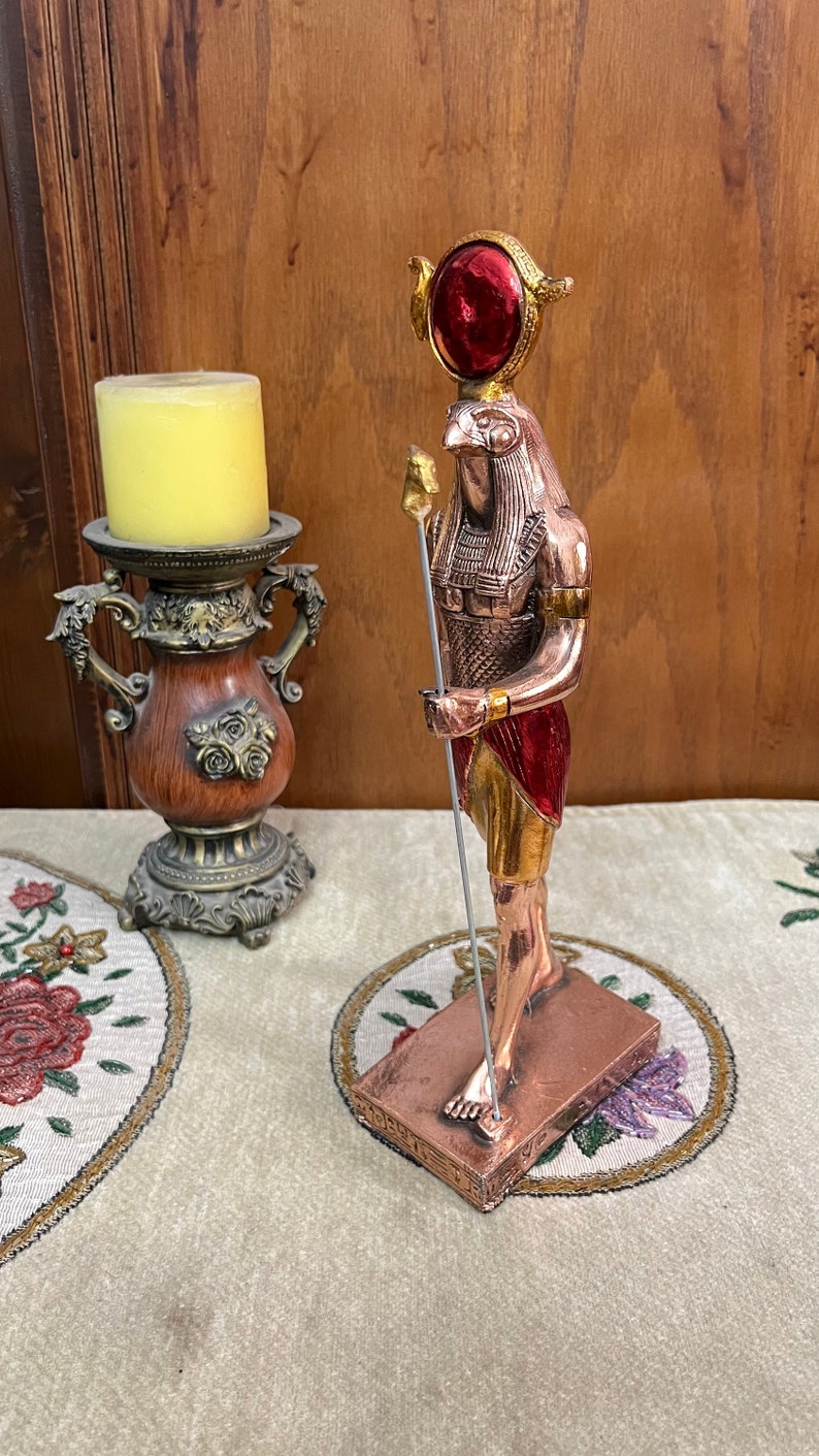Egyptian God RA Statue With Was Scepter Stick , Unique Eagle Statue - Etsy