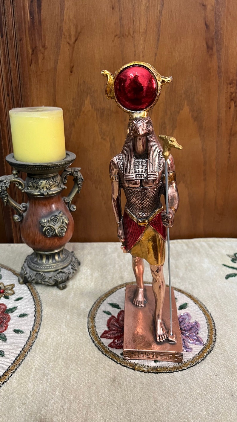 Egyptian God RA Statue With Was Scepter Stick , Unique Eagle Statue - Etsy