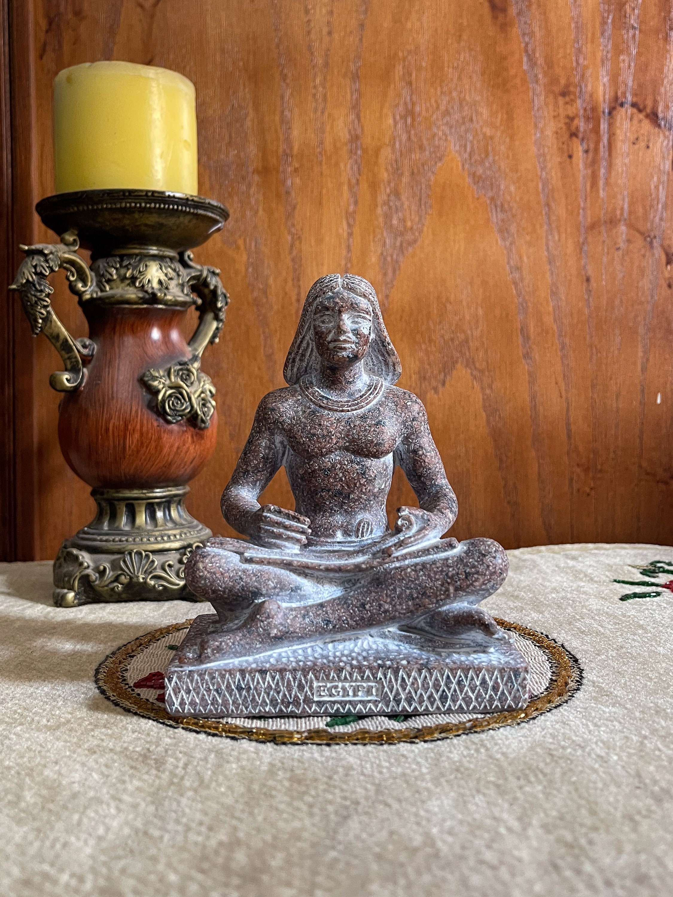 Manifest Egyptian Scribe Statue From Granite Stone With Unique - Etsy