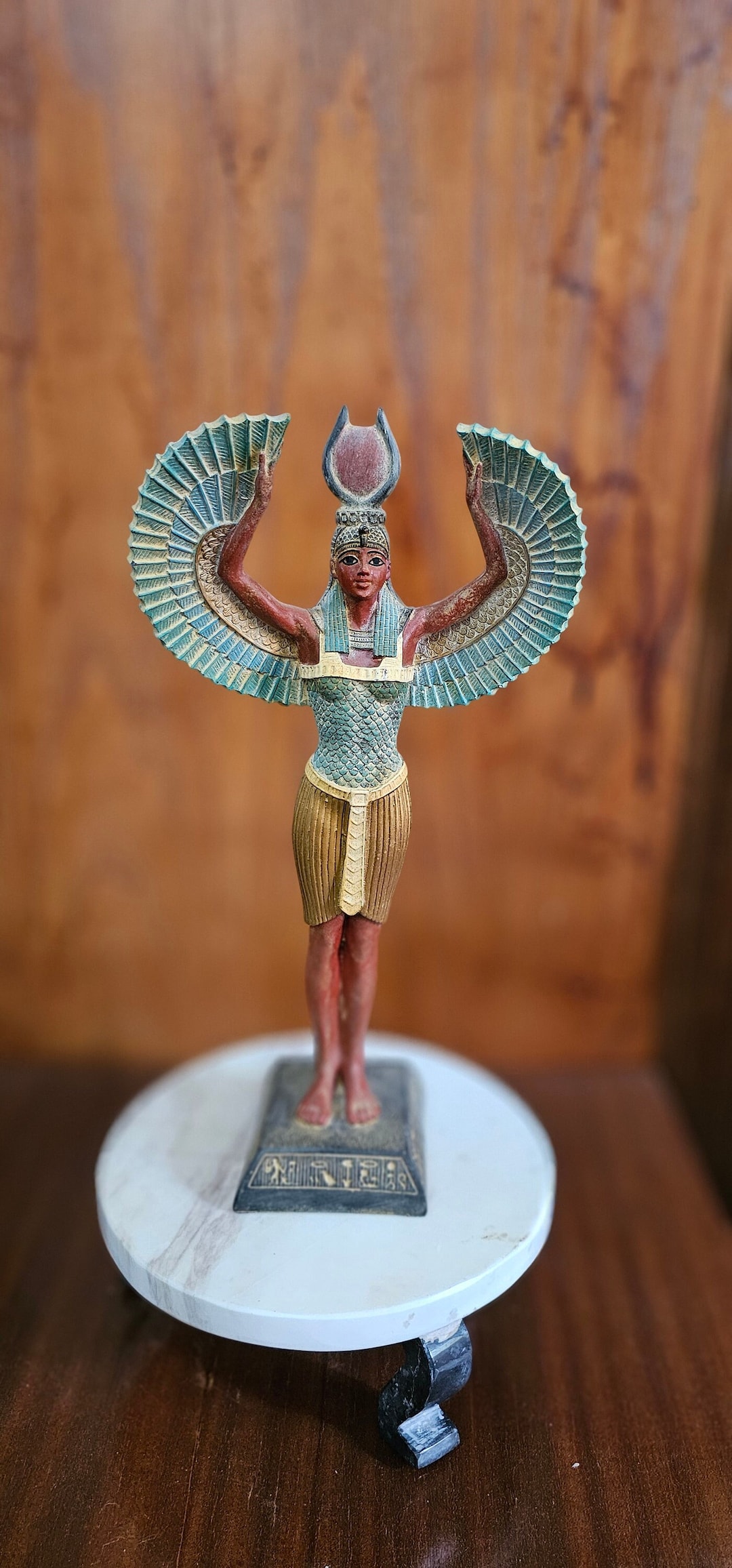 Egyptian Winged Goddess Isis Statue From Stone , Handmade Goddess ...