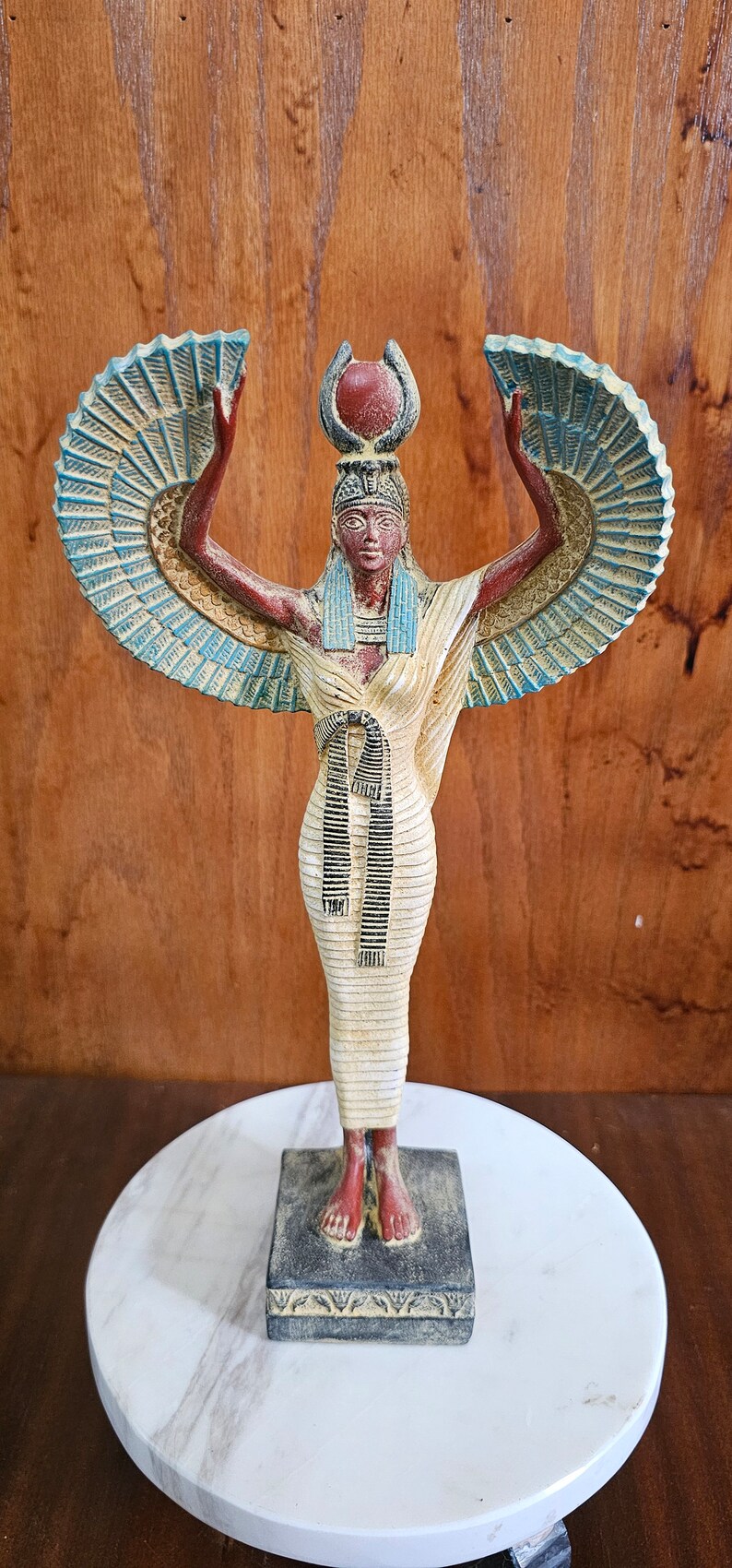 Egyptian Winged Goddess Isis Statue From Stone , Handmade Goddess ...