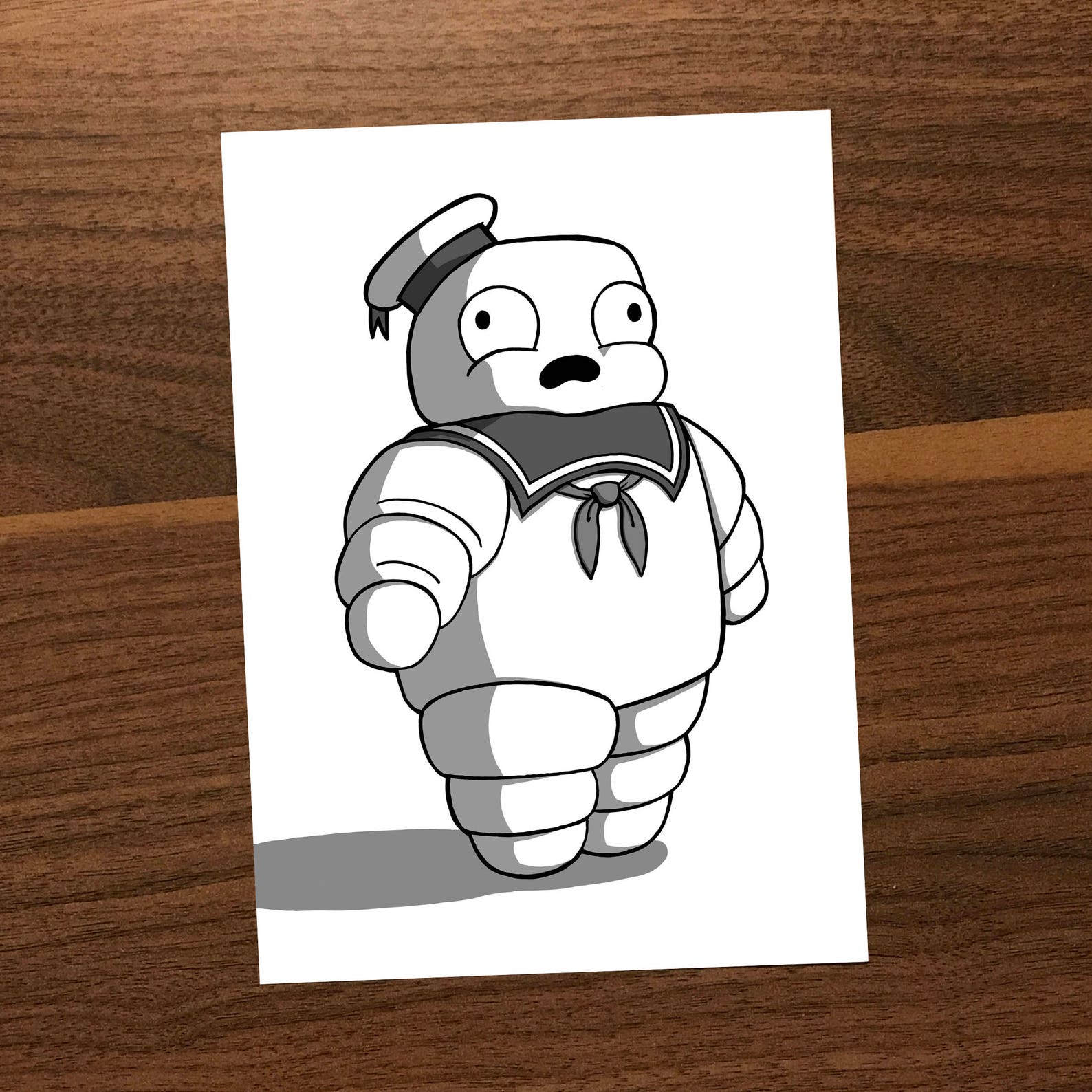 Stay Puft Marshmallow Man 5x7 Art Print - Etsy