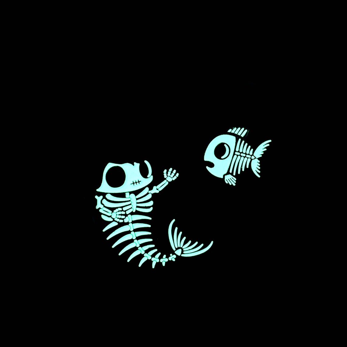 Glow-in-the-dark Mermaid Skeleton & Fish Bones Set - Etsy
