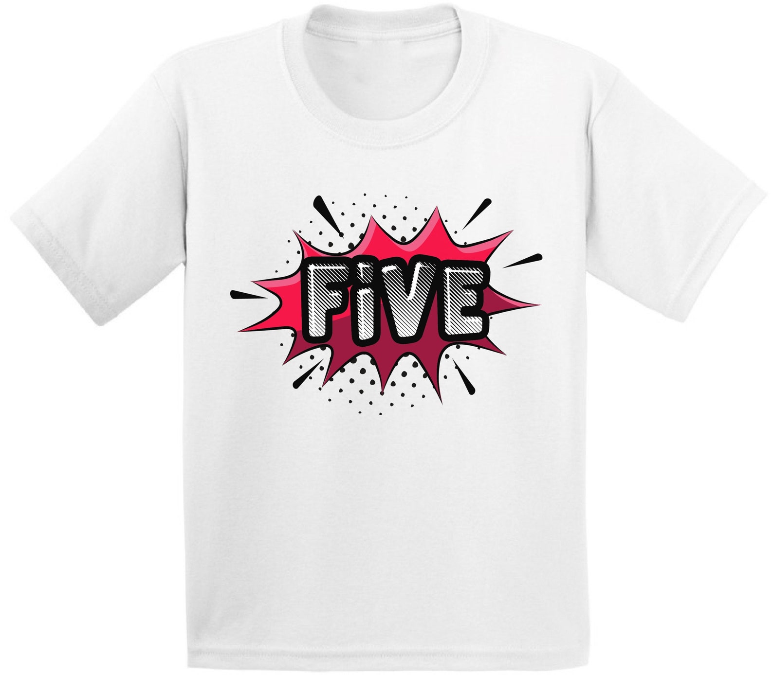 Five Pop Art Youth Shirt. 5 Year Old Birthday Shirt. Comic | Etsy