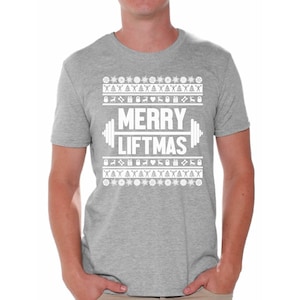 Merry Liftmas Ugly Christmas Shirt for Men Funny Tacky Party Holiday ...