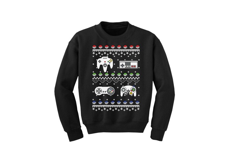 Ugly Christmas Sweater for Boys Girls Kids Youth Gamer Xmas Sweatshirt ...