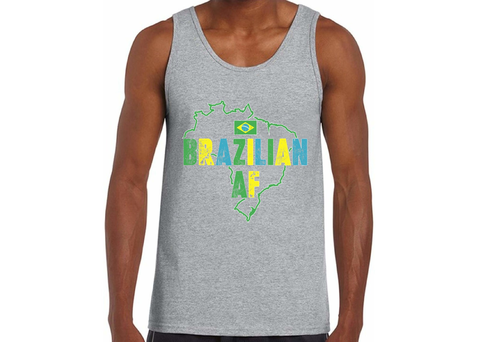 Brazilian AF. Tank for Men. Brazil Tank Top. Brazil Map. Brazil Gifts ...
