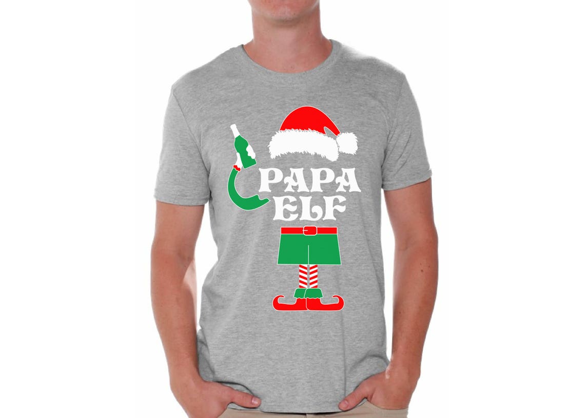Papa Elf Holiday Shirt Tacky Christmas Tshirts for Men Elf Costume ...