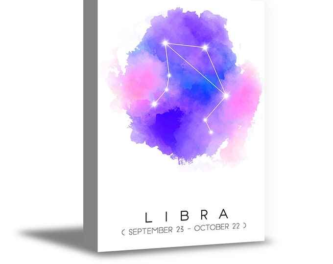 Zodiac Sign Map Libra Poster Zodiac Star Map Art Unique Gift for ...