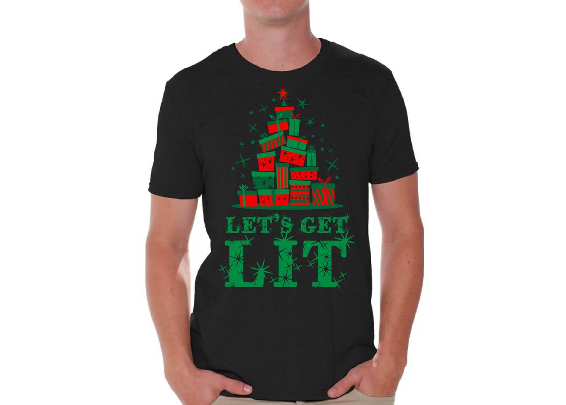 Let's Get Lit Tshirt for Men. Funny Lit Christmas Shirts for Men. - Etsy
