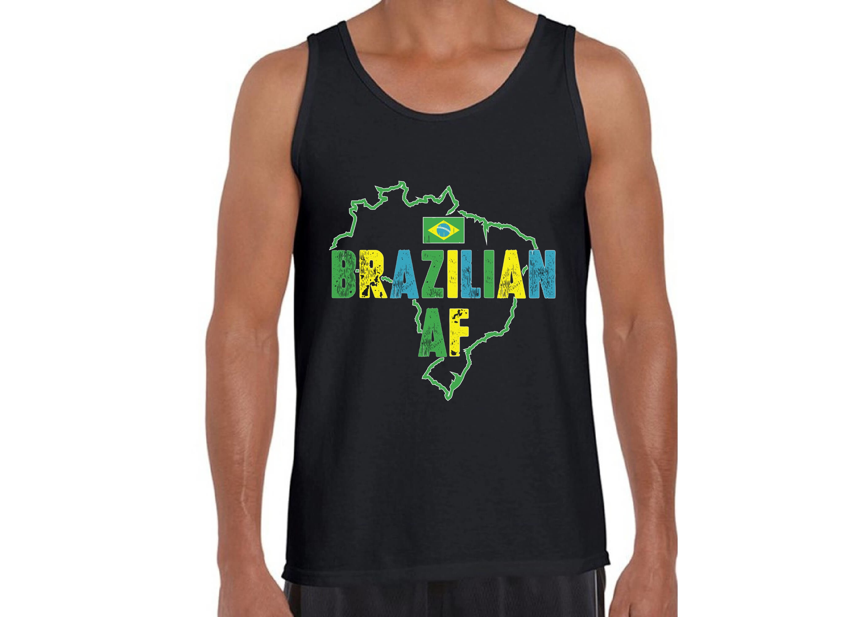 Brazilian AF. Tank for Men. Brazil Tank Top. Brazil Map. Brazil Gifts ...