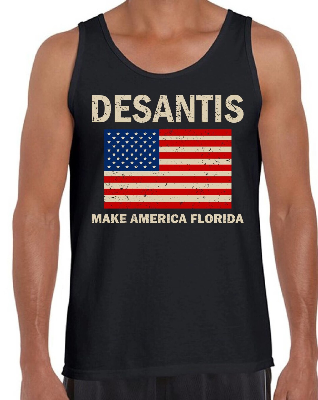 Desantis 2024 USA Flag Men Tank Top America Political Republican Gift ...
