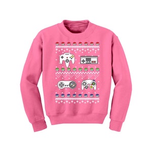 Ugly Christmas Sweater for Boys Girls Kids Youth Gamer Xmas Sweatshirt ...