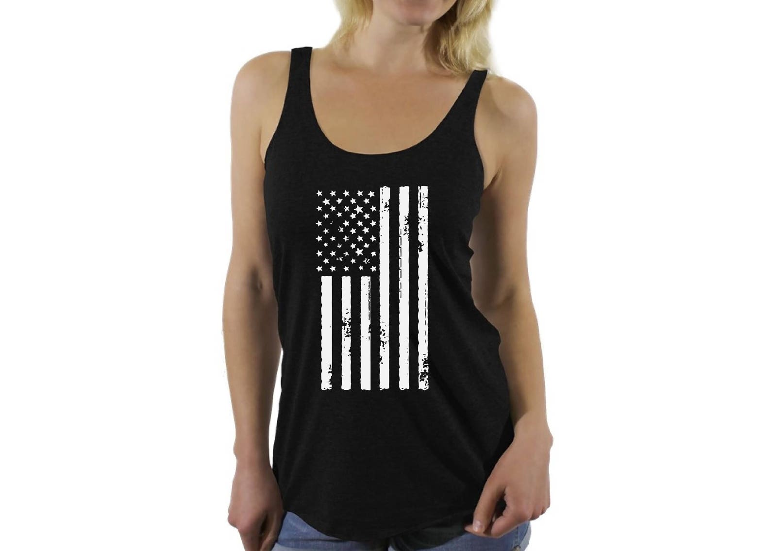 USA Flag Racerback Tank Tops Racer Back Patriotic | Etsy