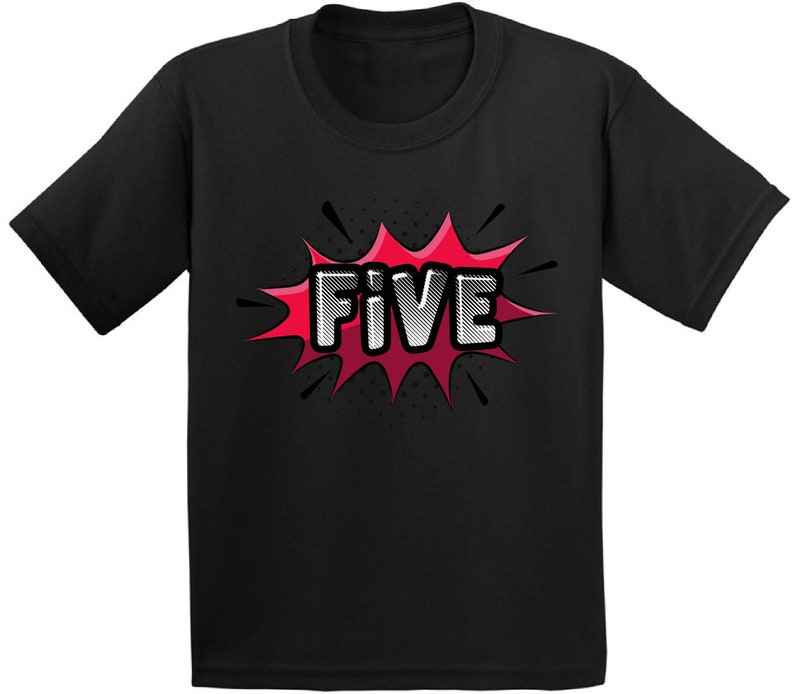 Five Pop Art Youth Shirt. 5 Year Old Birthday Shirt. Comic - Etsy