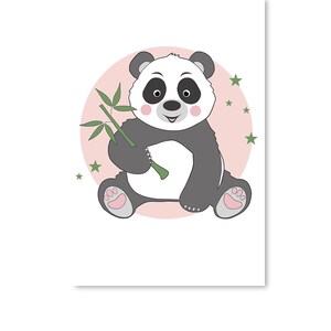 Animals Kawaii Funny Wall Decor Cute Panda Poster for Kids Boys Girls ...