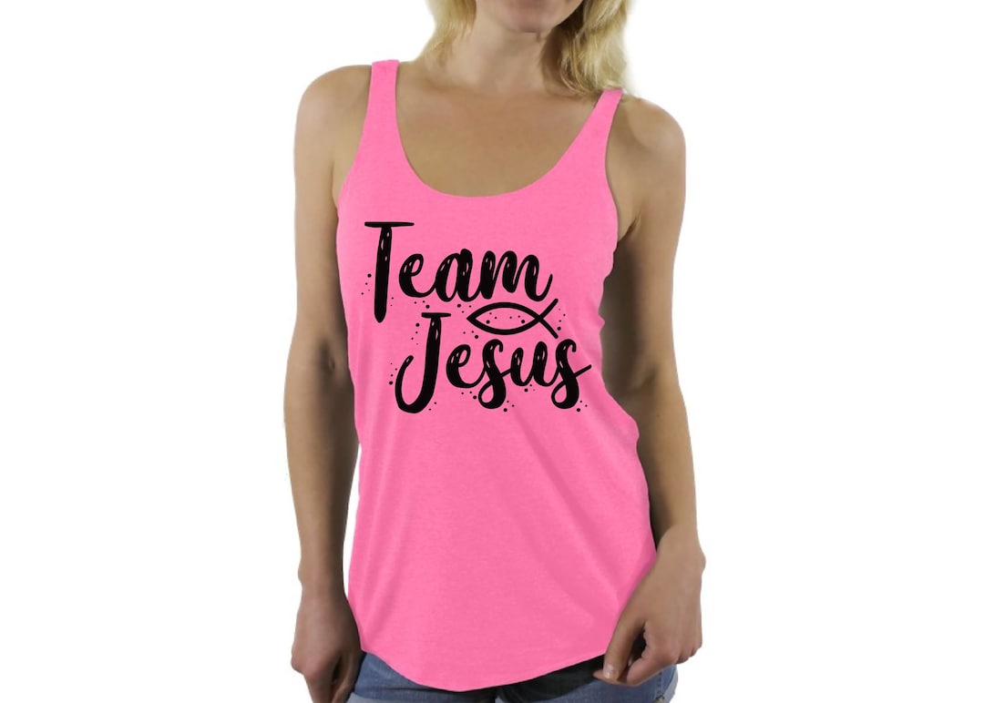 Jesus Racerback Tank Top for Women. Black T-shirt. Christian Gifts ...