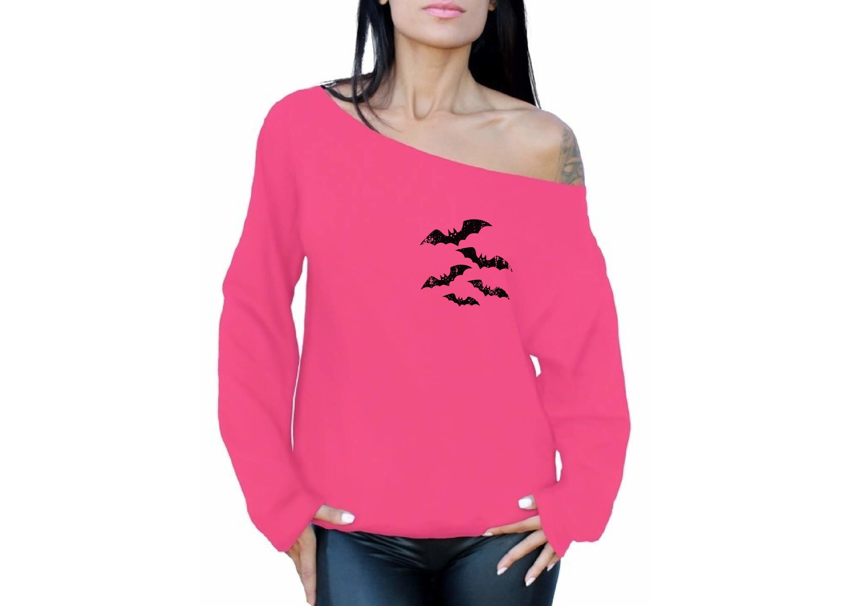 Bat Costume off the Shoulder Sweatshirt. Women's Halloween | Etsy