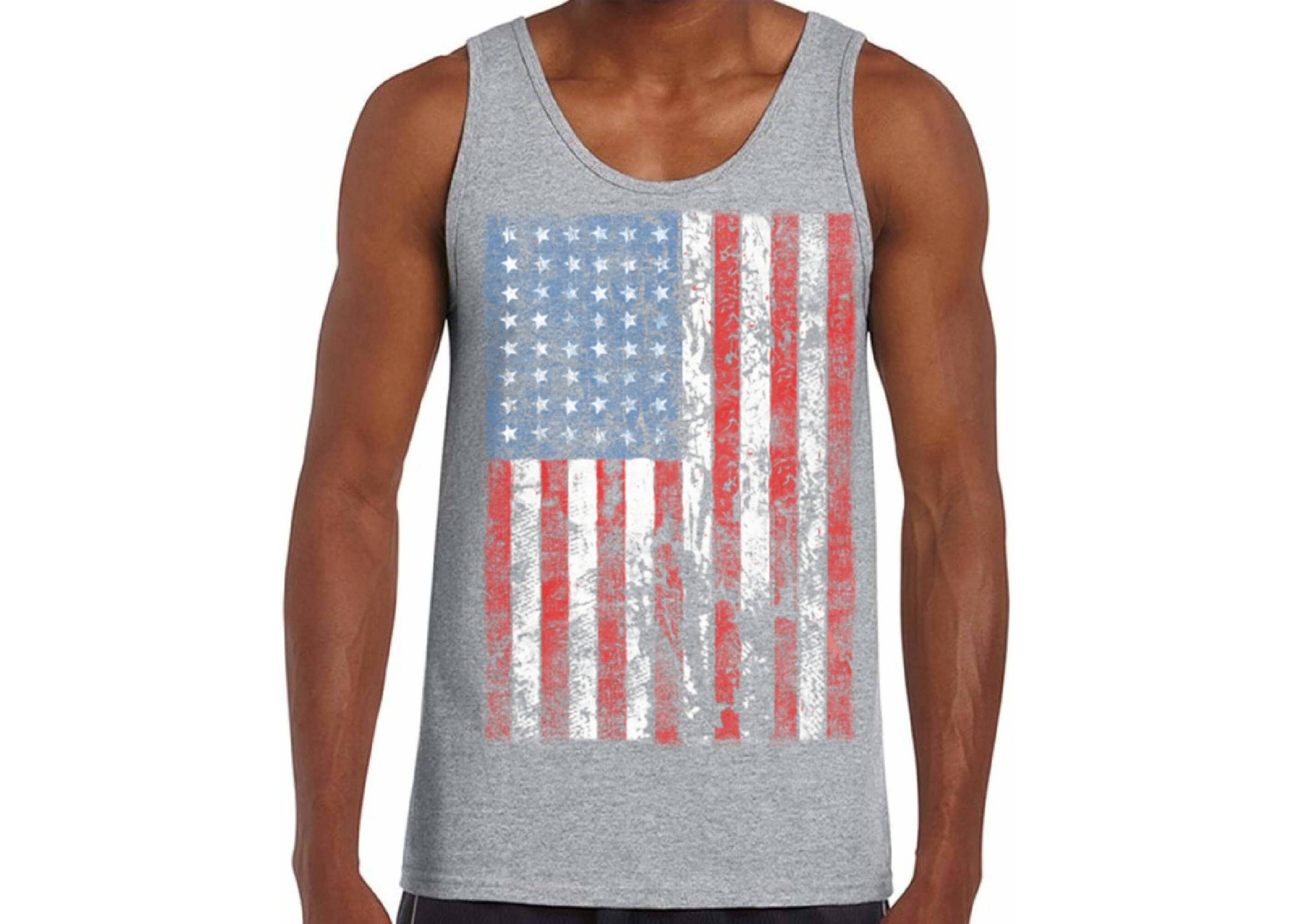 USA Distressed American Flag Tank Tops for Men USA Graphic Tank Tops ...