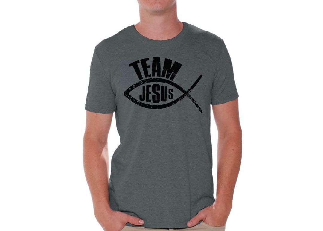 Jesus T-shirt for Men. Christian Mens Shirts. Fish Clothes for Men ...