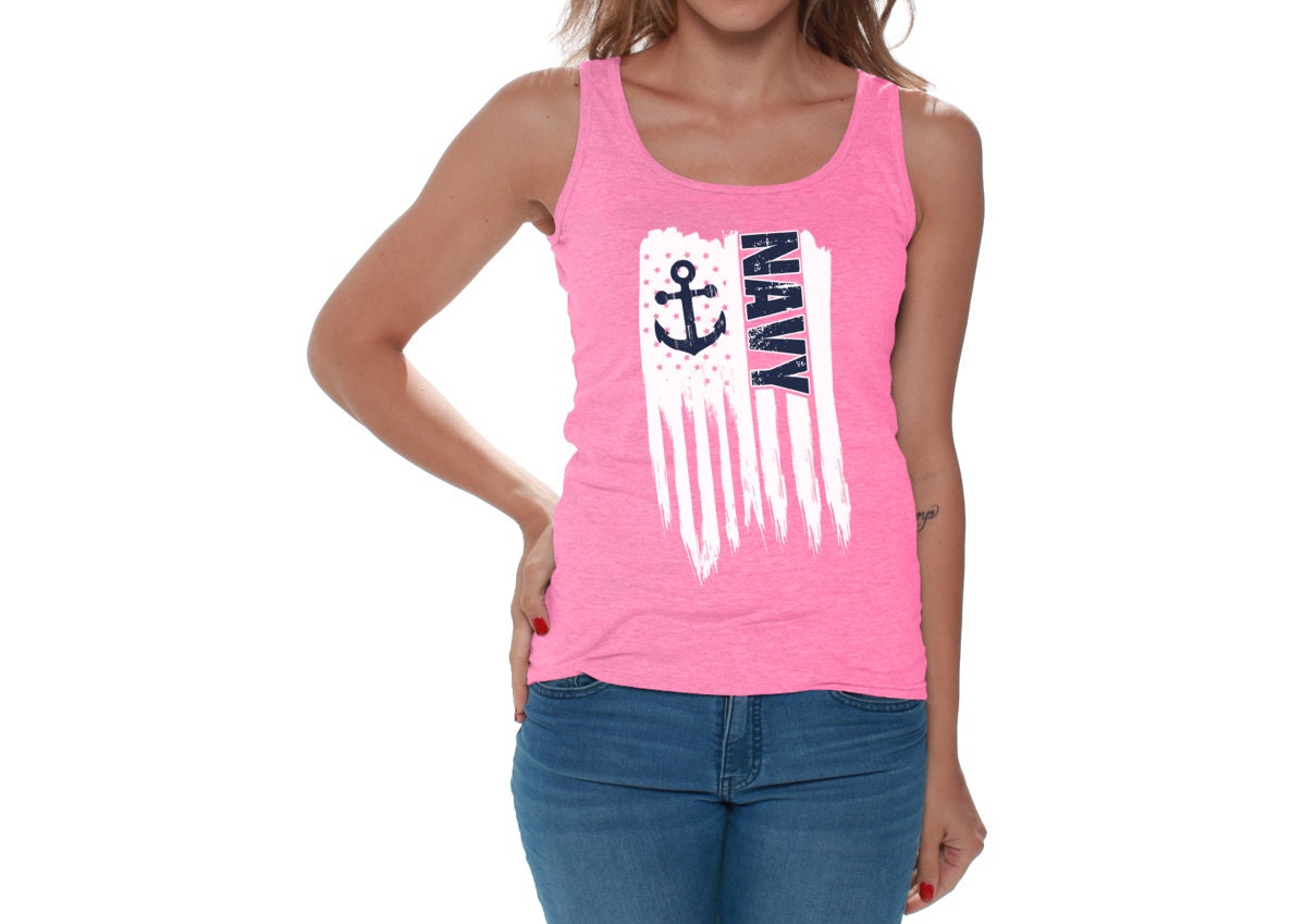 American Flag Navy Women Tank Top. One Nation. USA Flag Navy | Etsy