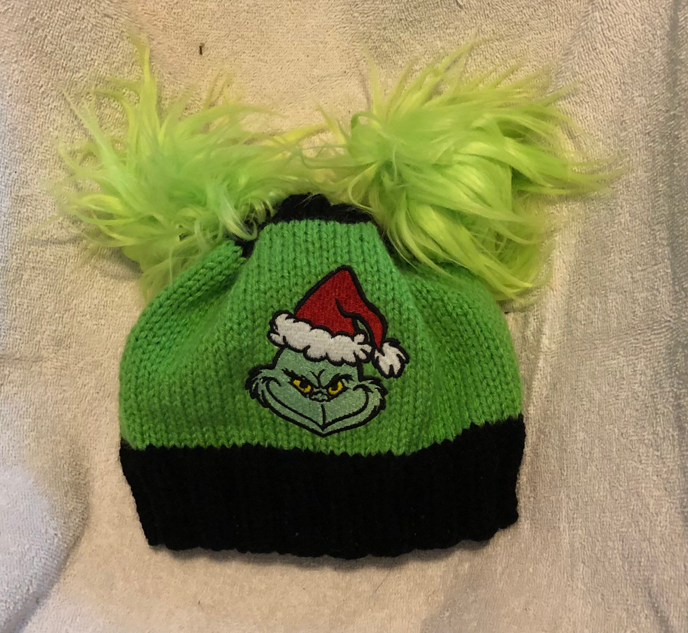 Christmas Grinch Knit Embroidered Beanie Hat - Etsy