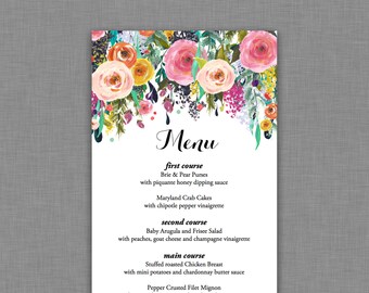Wedding dinner menu | Etsy