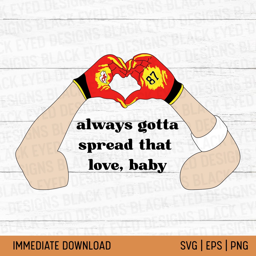 Travis Kelce 87 Heart SVG | KC Chiefs Kingdom Sublimate | Spread Love ...