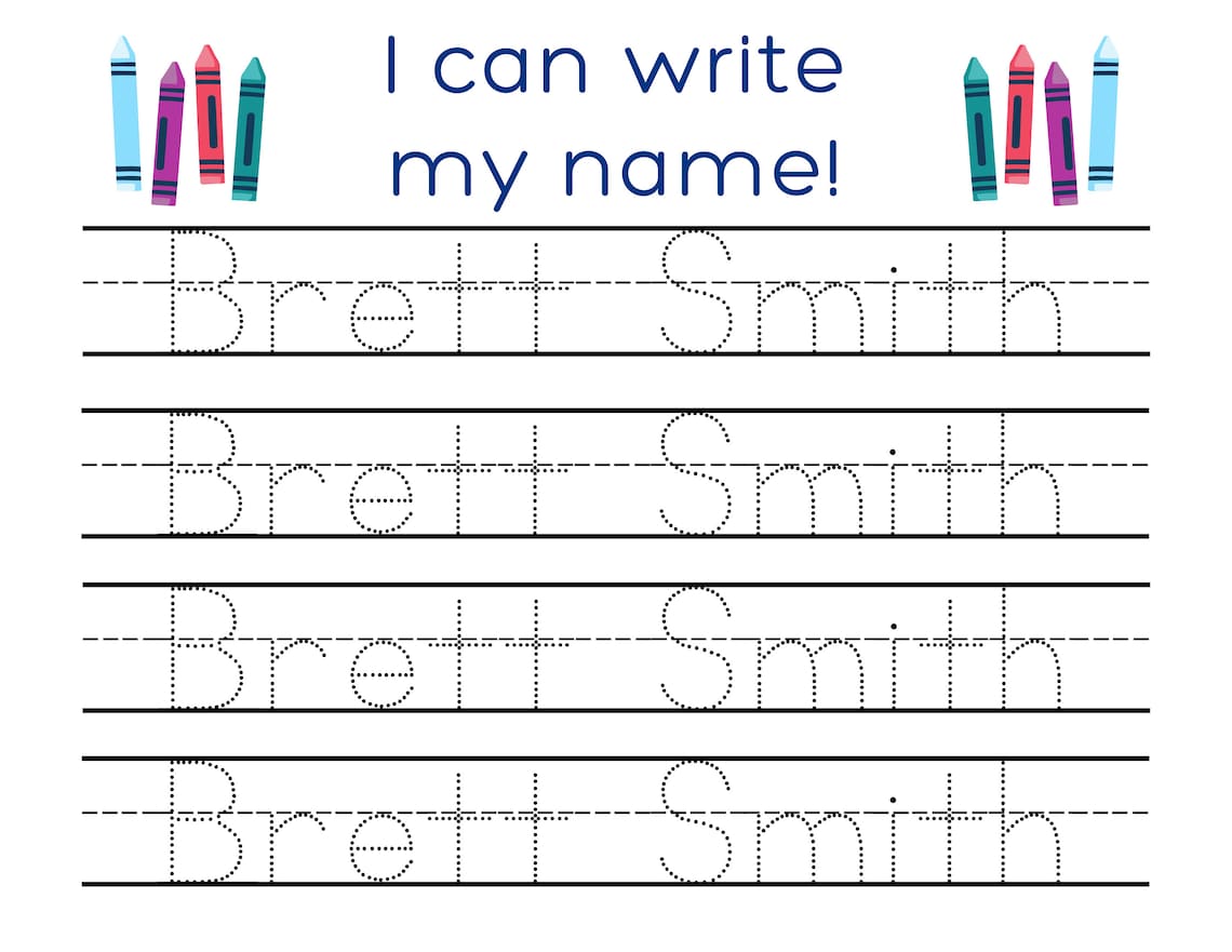 Learn to Write Your Name/practice Writing Worksheet/name Tracing/home ...