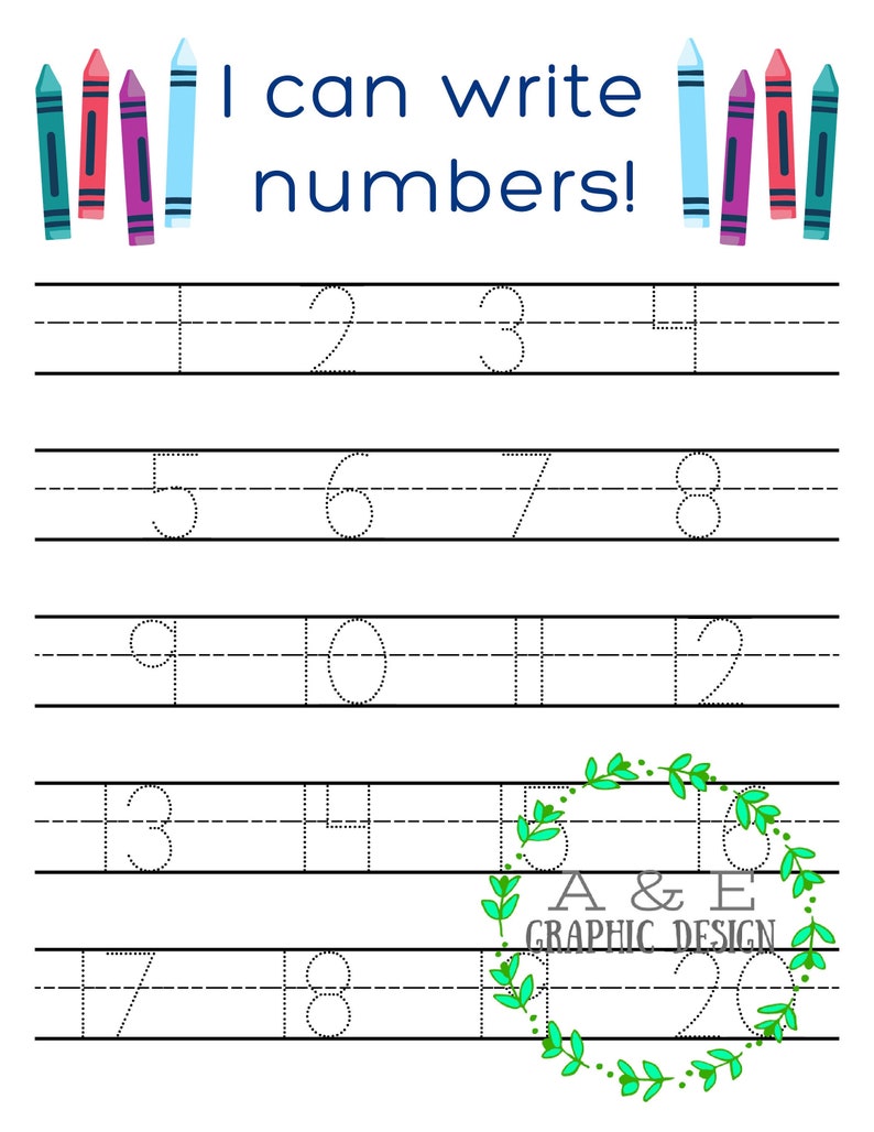 Learn to Write Numbers/practice Writing Worksheet/number Tracing/home ...