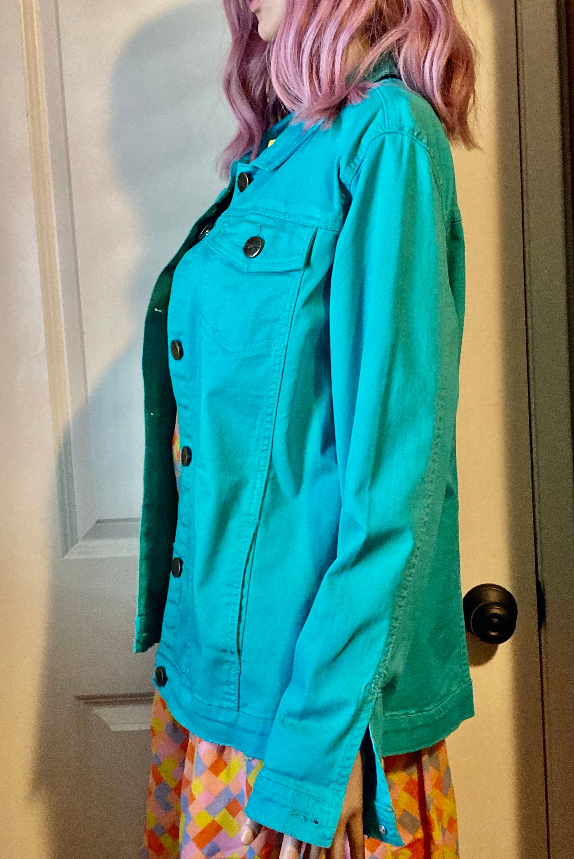 Vintage 1980s Koret Turquoise Denim Jacket - Etsy