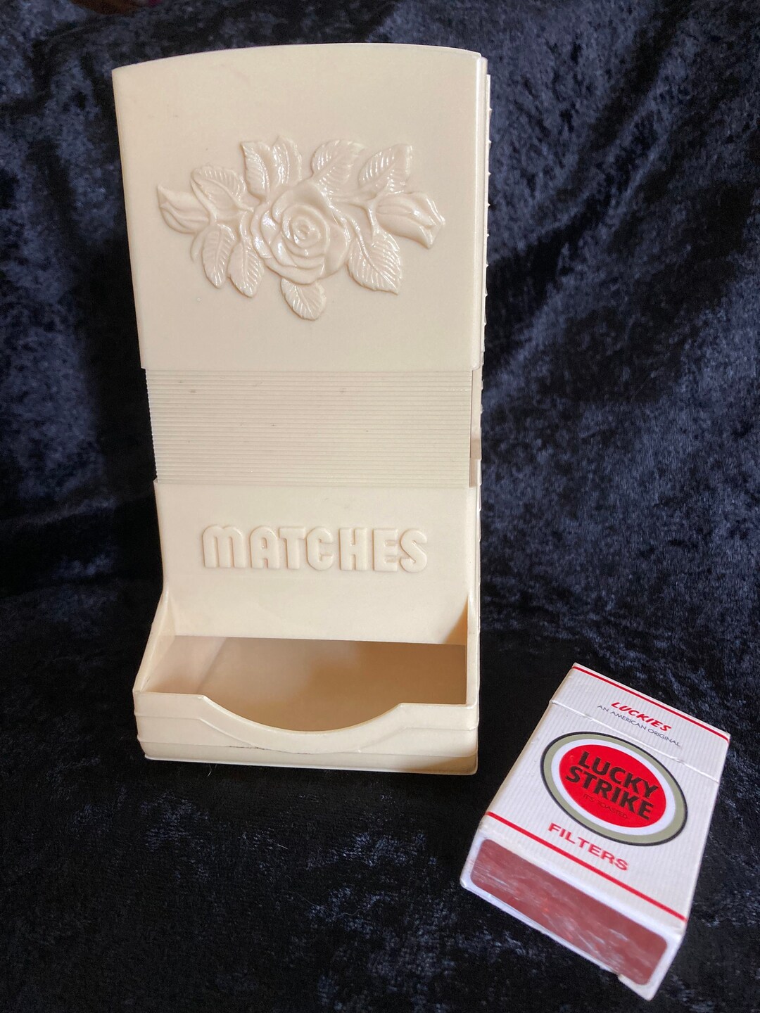 Vintage 1950s Plastic Matchbox Holder Dispenser With Roses Design - Etsy