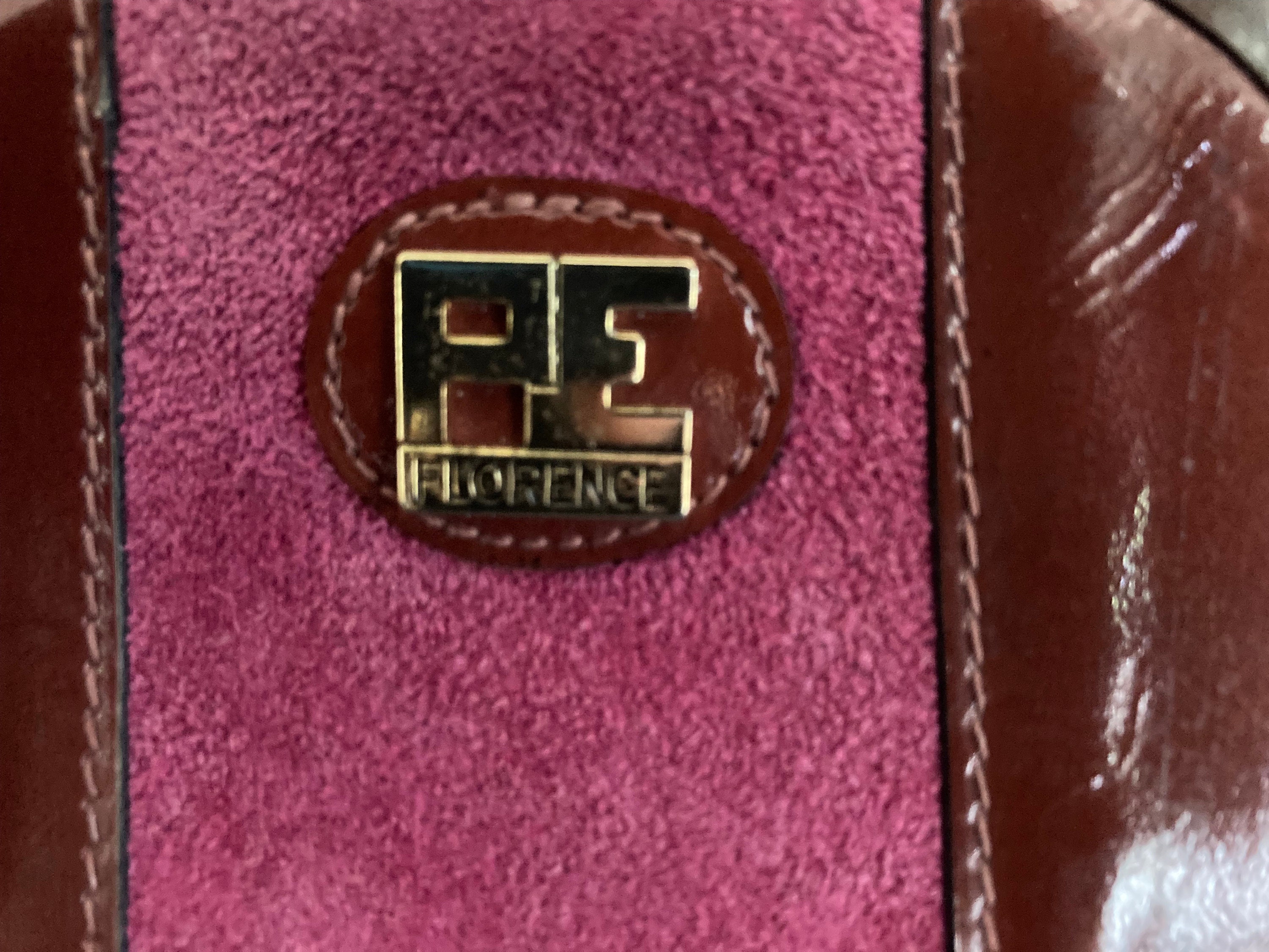 Vintage 1970s PE Florence Gold Metal and Pink and Red Leather Bag - Etsy