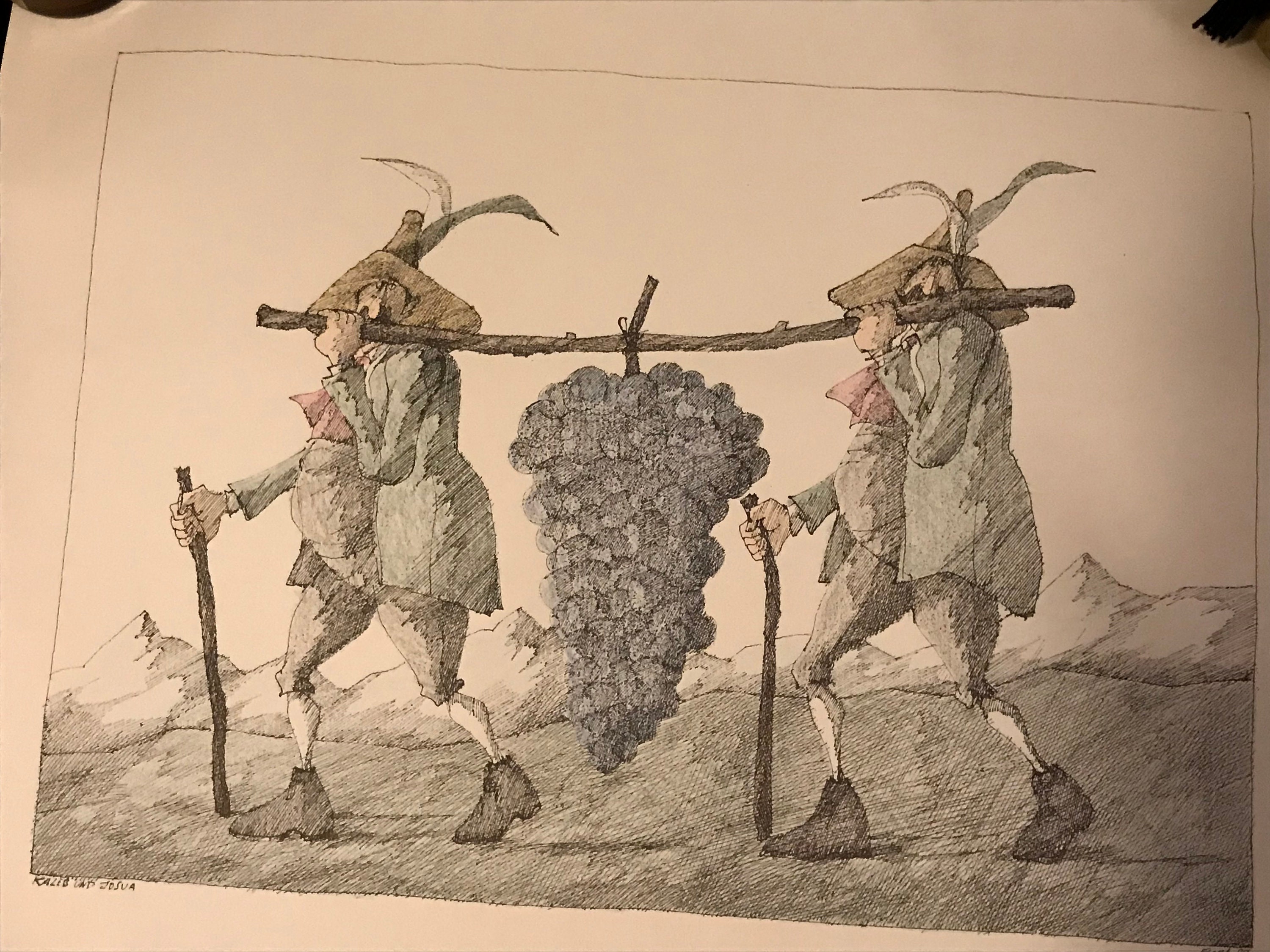 Paul Flora 1922-2009 kaleb Und Josua Autographed Lithograph, 1983 - Etsy