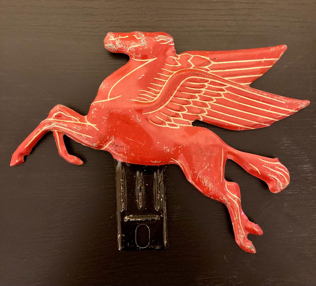 Vintage 1930s Mobil Gas Pegasus License Plate Topper - Etsy