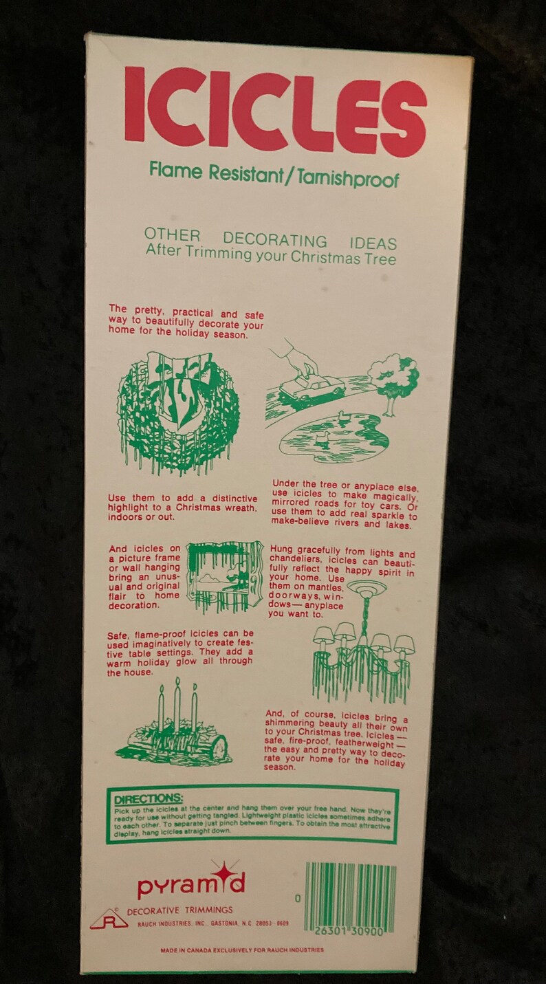 Vintage 1970s Pyramid Rauch Industries Christmas Icicles Tinsel 1000 ...