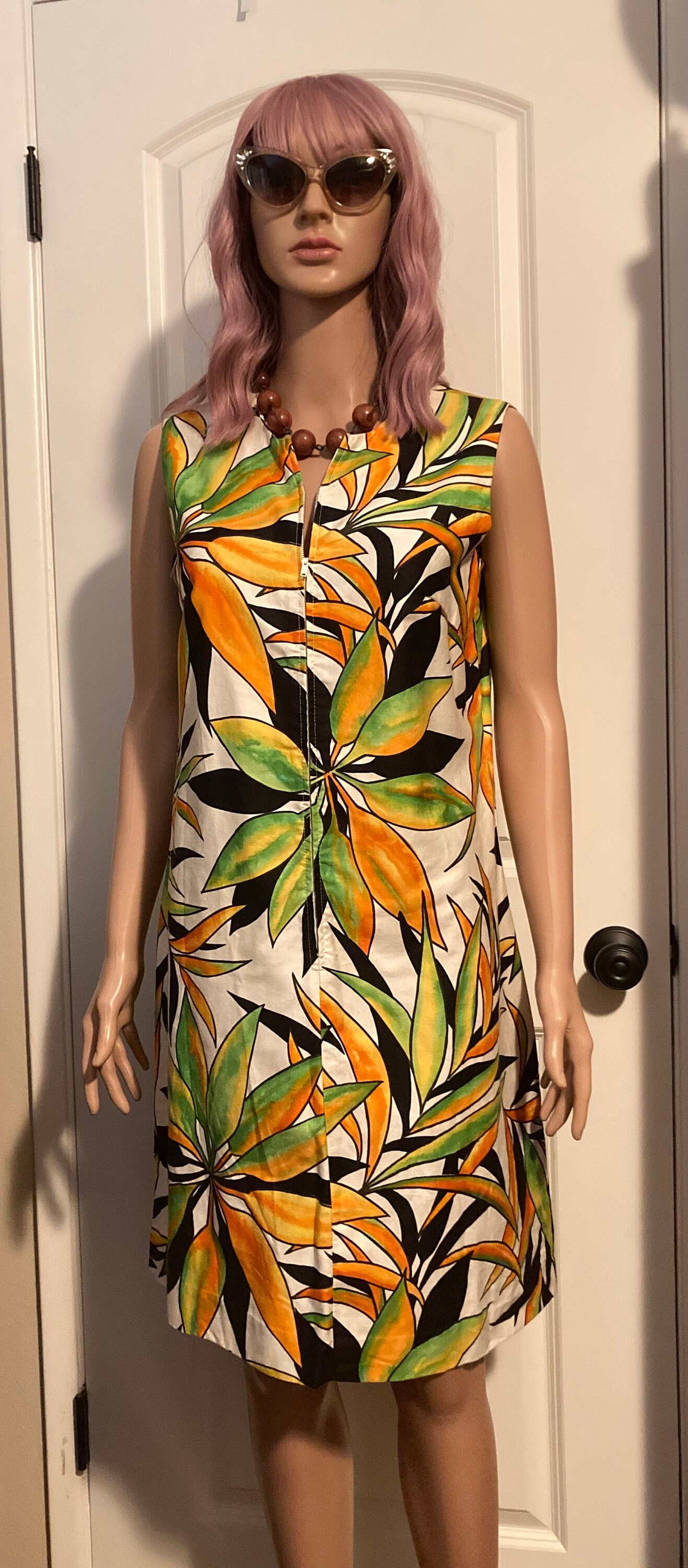 Vintage 1960s Rhapsody by Glazier Summer Tropical Sleeveless Dress - Etsy