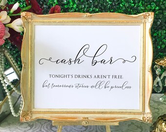 Cash bar sign | Etsy