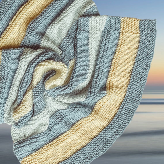Knitted Striped Baby Blanket Pattern