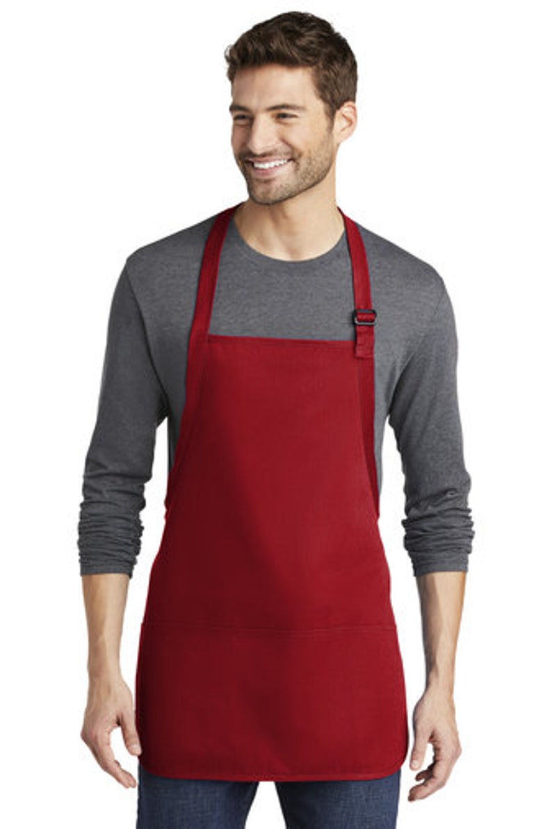 Custom Medium-length Apron With Pouch Pockets / Custom Aprons / Add ...