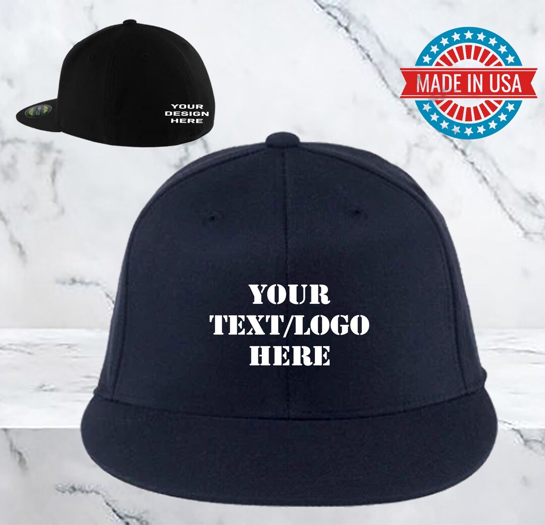 Custom Flexfit Flat Billed Cap / Premium Flexfit Cap / Flexfit210 ...