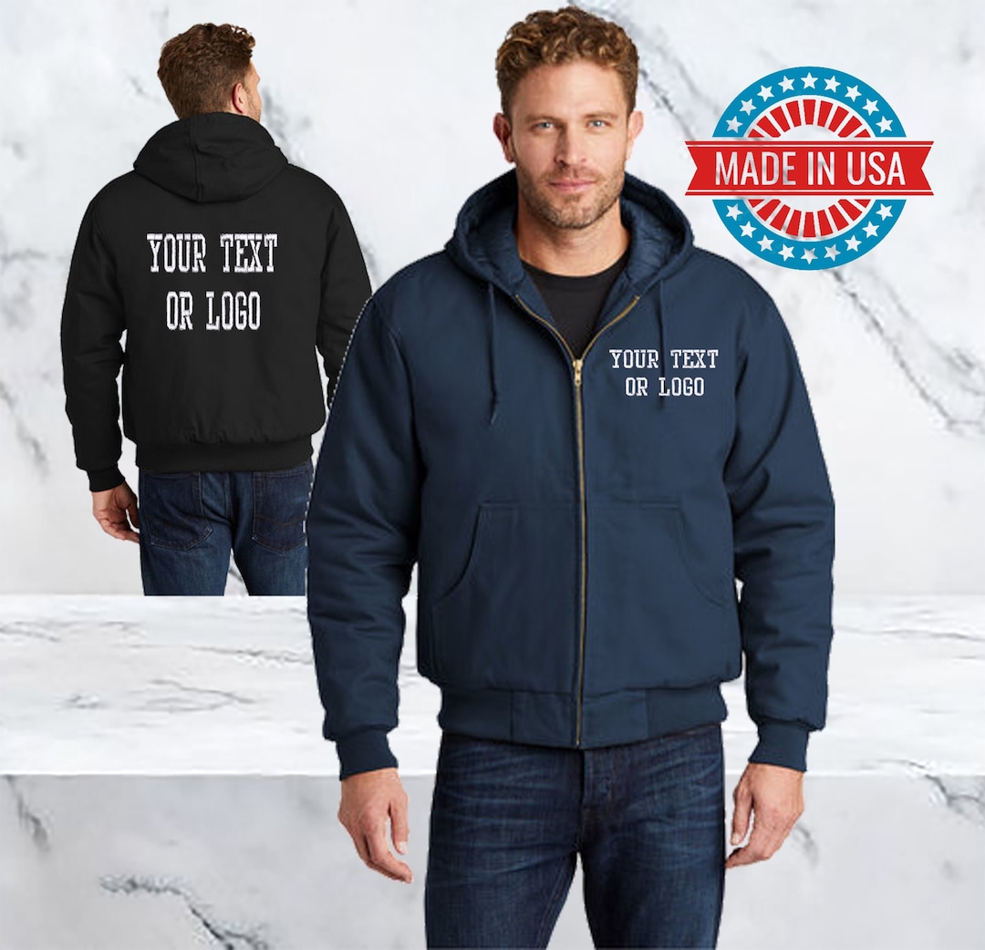 Custom Cornerstone Hooded Work Jacket, Personalized Work Jacket ...