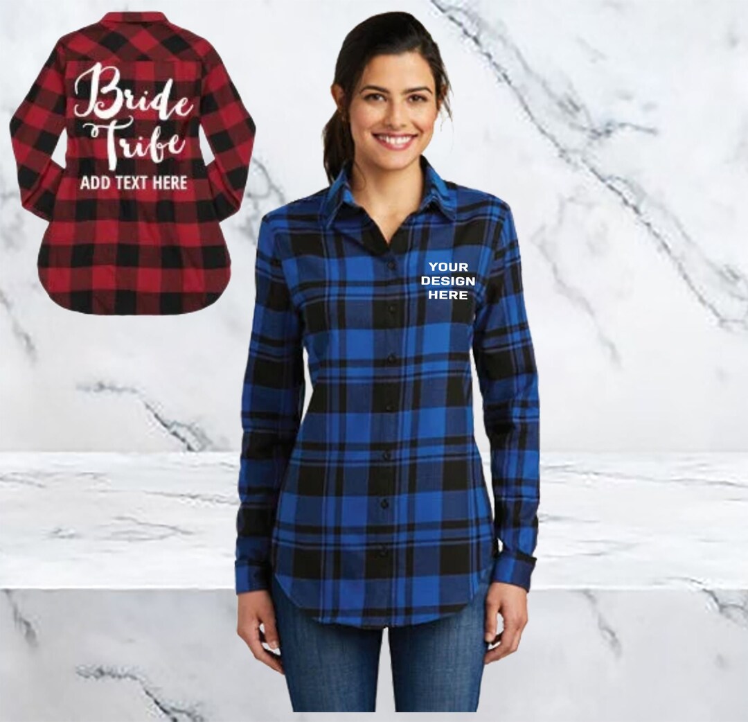 CUSTOM Womens Flannel / Womans Clothing / Plaid / Embroidered Flannel ...