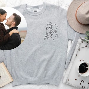 Custom Portrait From Photo, Outline Photo Sweatshirt, Custom Sweater ...