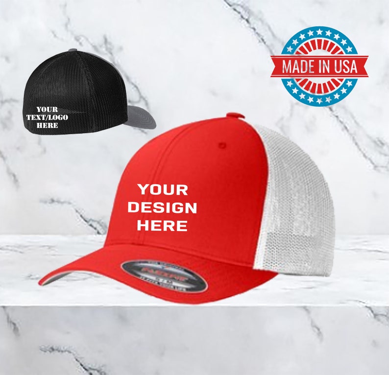 Custom Flex Fit / Trucker Hat / Fitted Flexfit / Embroidered Hat / Men ...